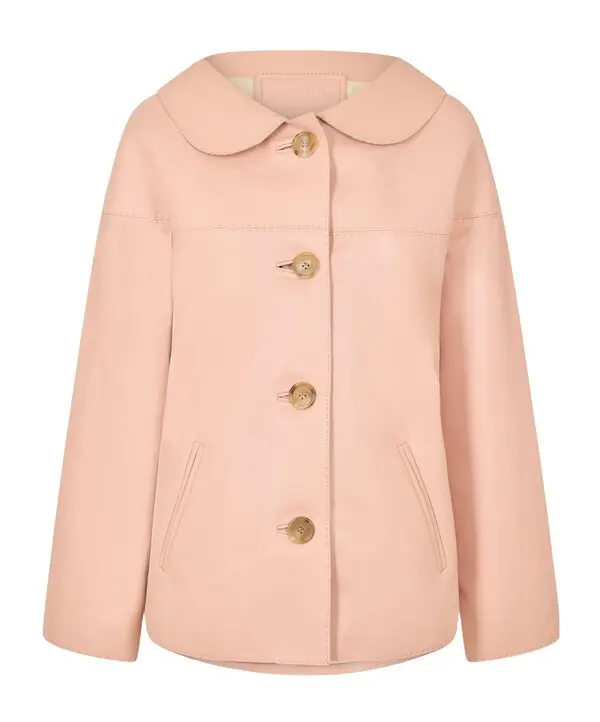 Prada Leather Jacket With Button Closure