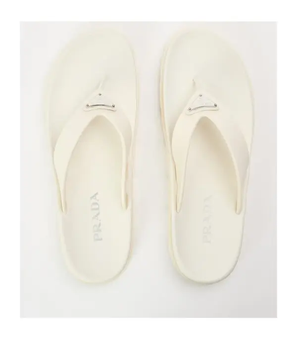 Prada Logo Flip Flop - White