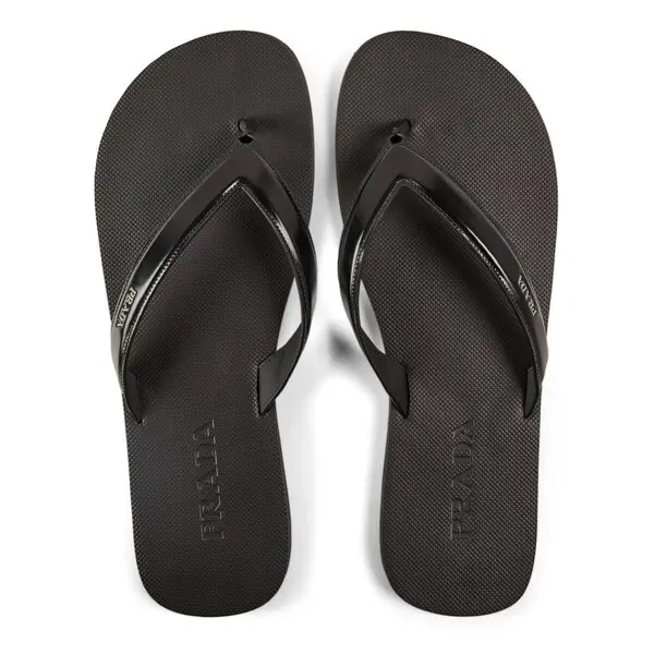Prada Lightweight Flip Flops - Black