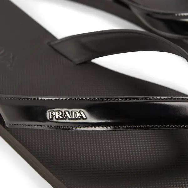 Prada Lightweight Flip Flops - Black