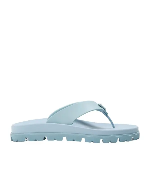 Prada Soft Cage Vinyl Thong Sandals - Blue