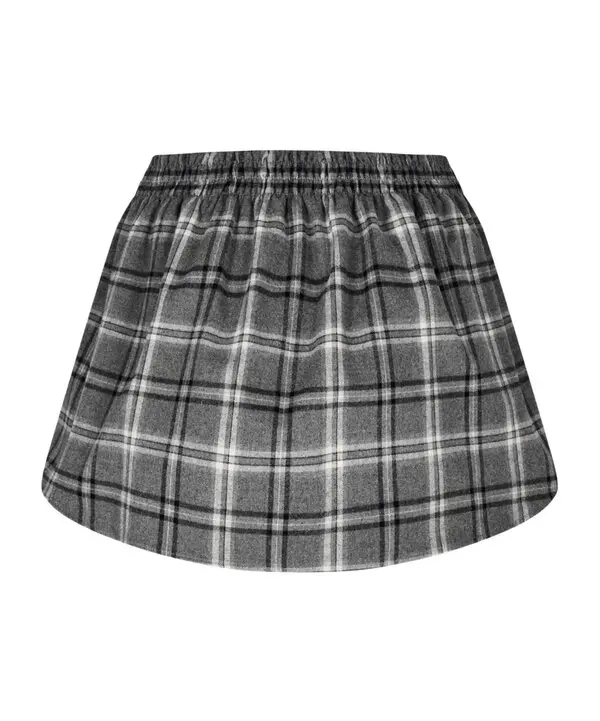 Miu Miu Grey Plaid Flannel Mini Skirt - Gray