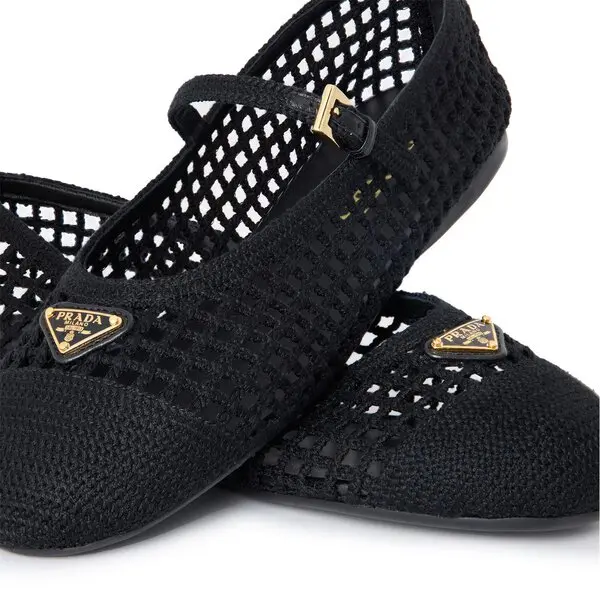 Prada Crochet Ballet Flats
