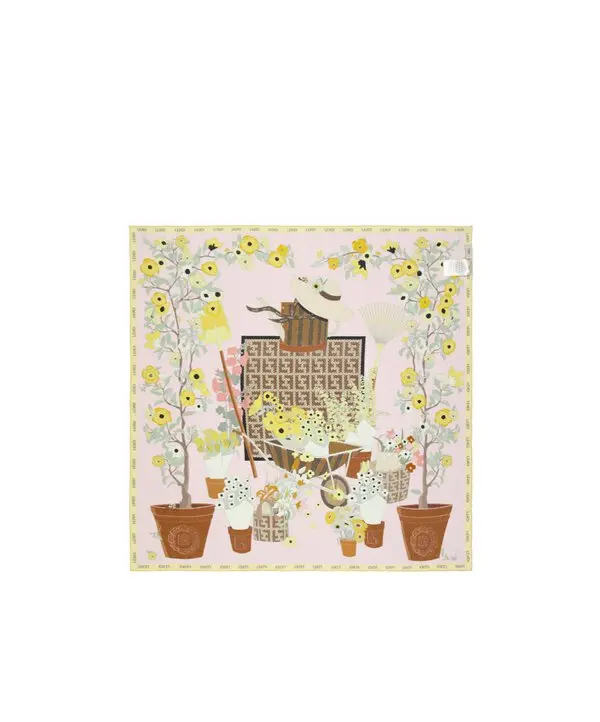 Fendi Printed Square Scarf - Multicolor