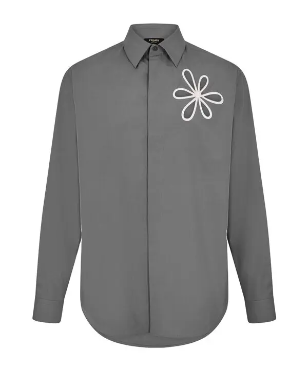 Fendi Long Sleeve Patterned Shirt