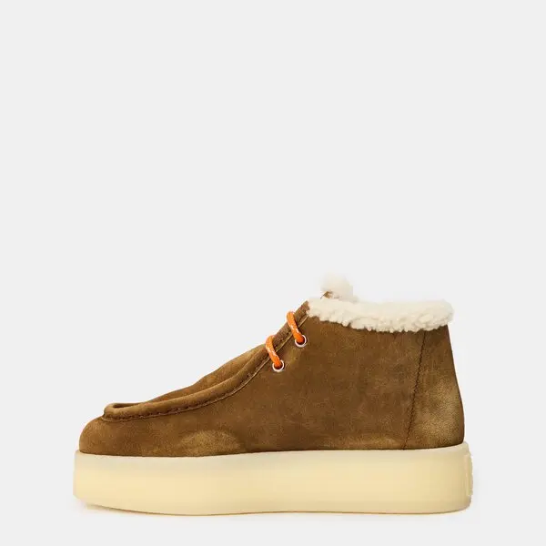 Miu Miu Shearling-lined Suede Ankle Boots