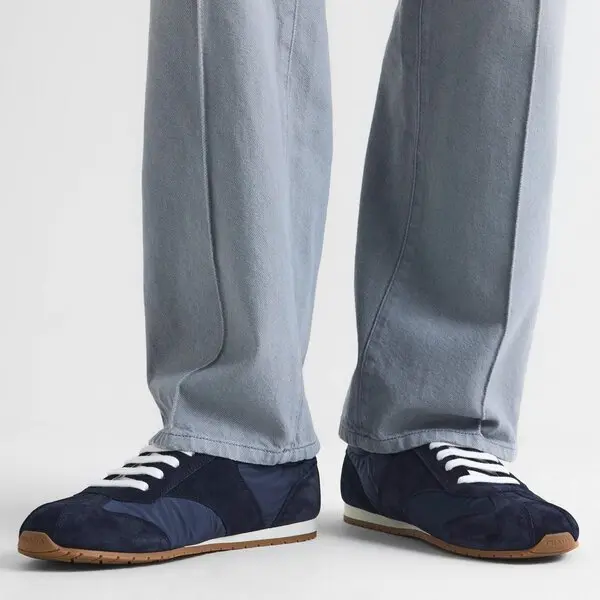 Prada Lace-up Suede And Nylon Sneakers