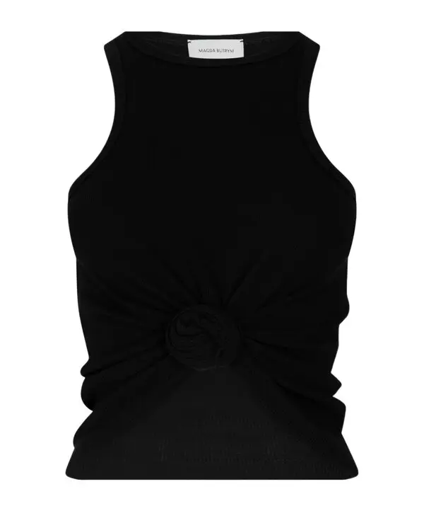 Magda Butrym Knot Detail Tank Vest - Black