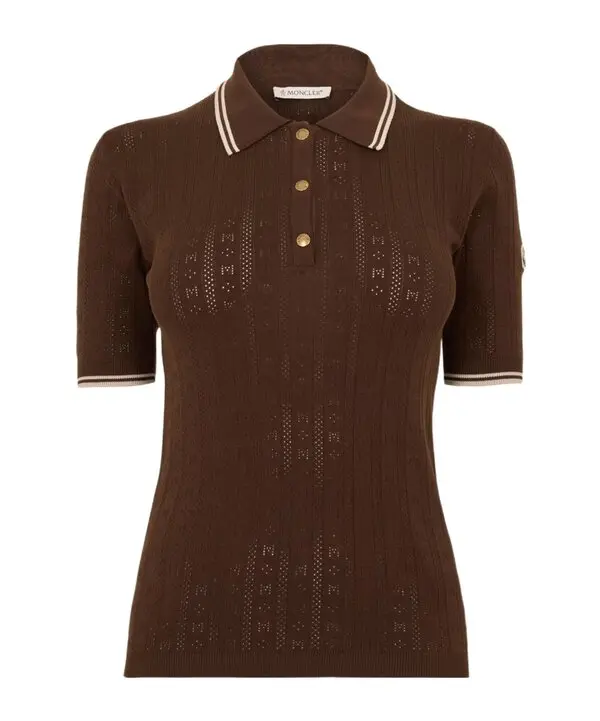 Moncler Knit Polo Shirt With Short Sleeves