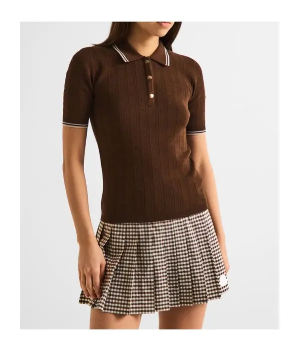 Moncler Knit Polo Shirt With Short Sleeves