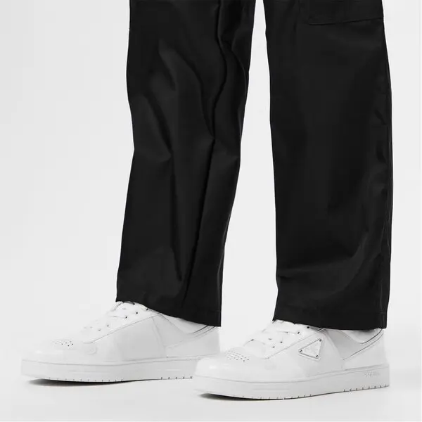 Prada Downtown Leather Low Top Sneakers - White