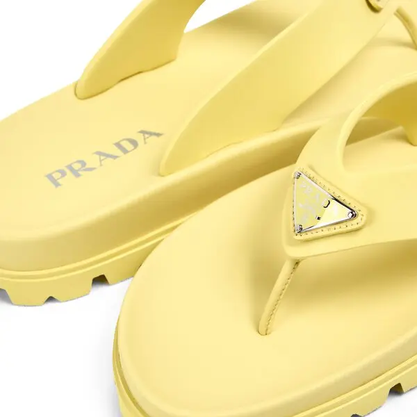 Prada Soft Sole Casual Flat Sandals - Yellow