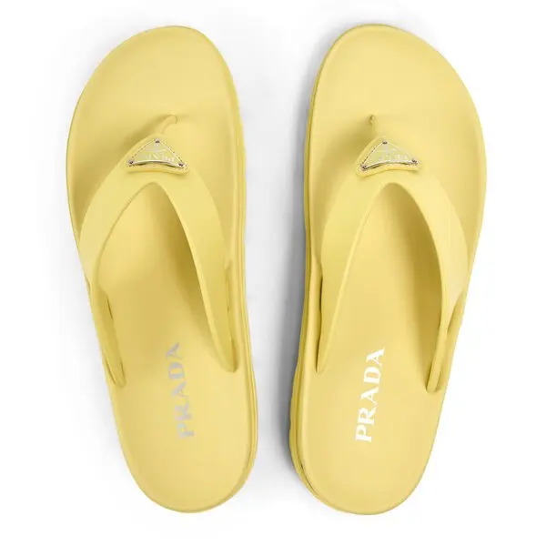 Prada Soft Sole Casual Flat Sandals - Yellow