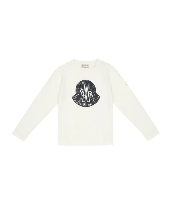 Moncler Long Sleeve Logo T-shirt - White