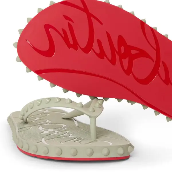 CHRISTIAN LOUBOUTIN Red-soled Rivet Slippers