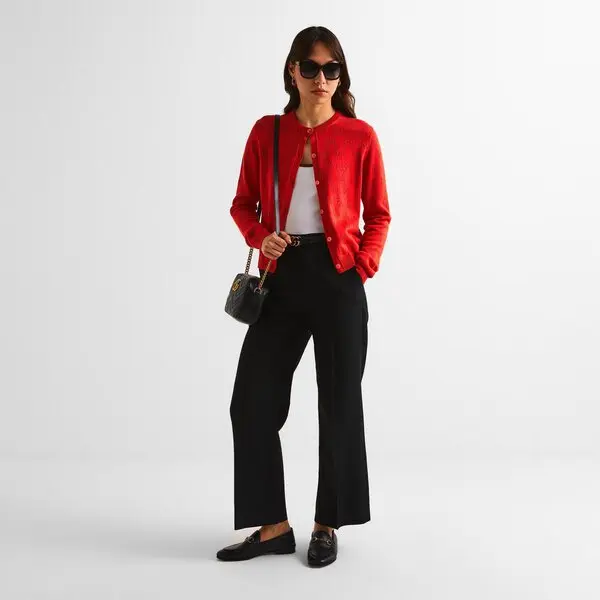 Gucci Knitted Cardigan With Gg Pattern