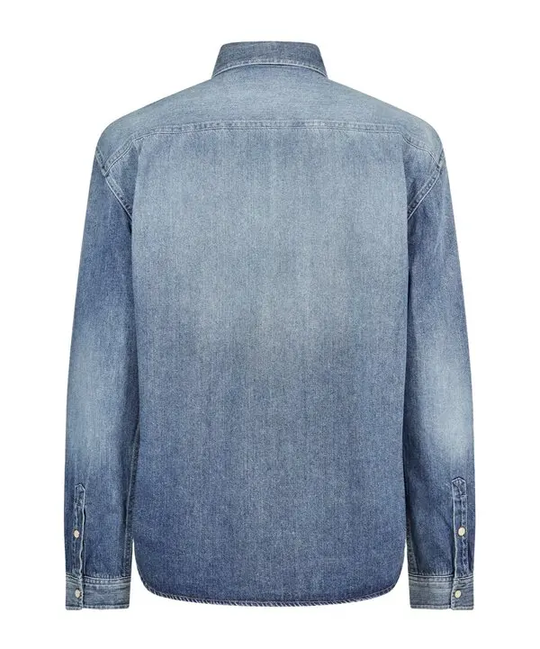 Saint Laurent Light Faded Denim Button-up Shirt - Blue
