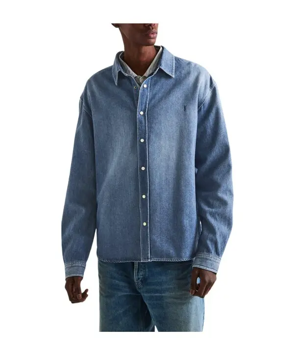 Saint Laurent Light Faded Denim Button-up Shirt - Blue