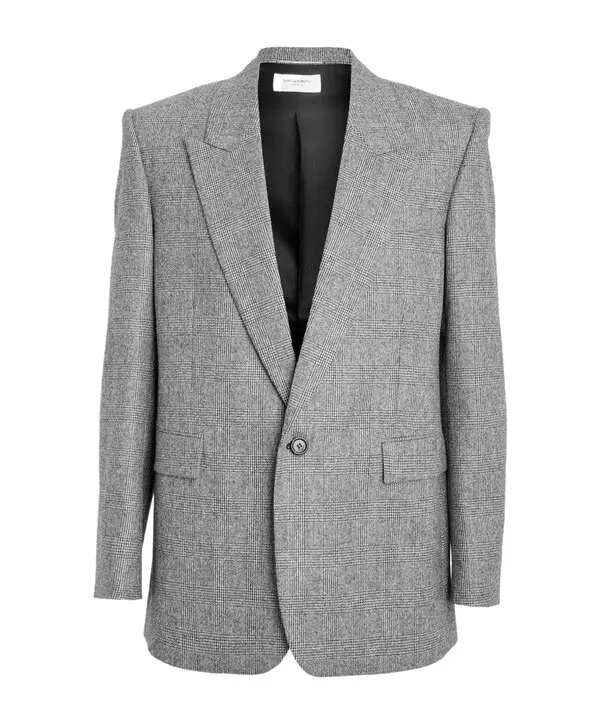 Saint Laurent Single-breasted Checked Blazer