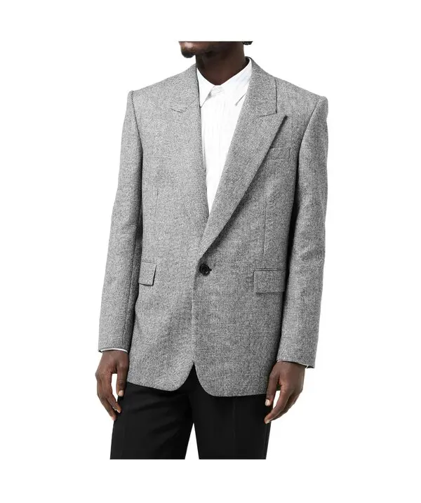 Saint Laurent Single-breasted Checked Blazer