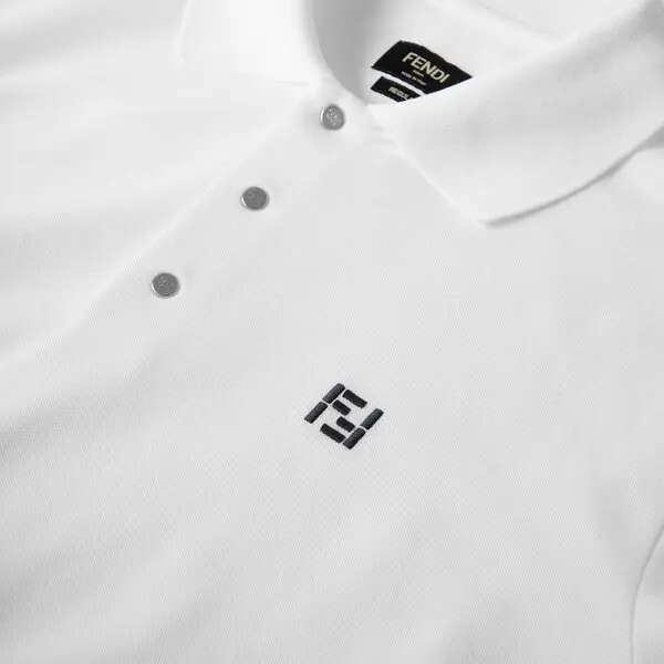 Fendi Short Sleeve Polo Shirt - White