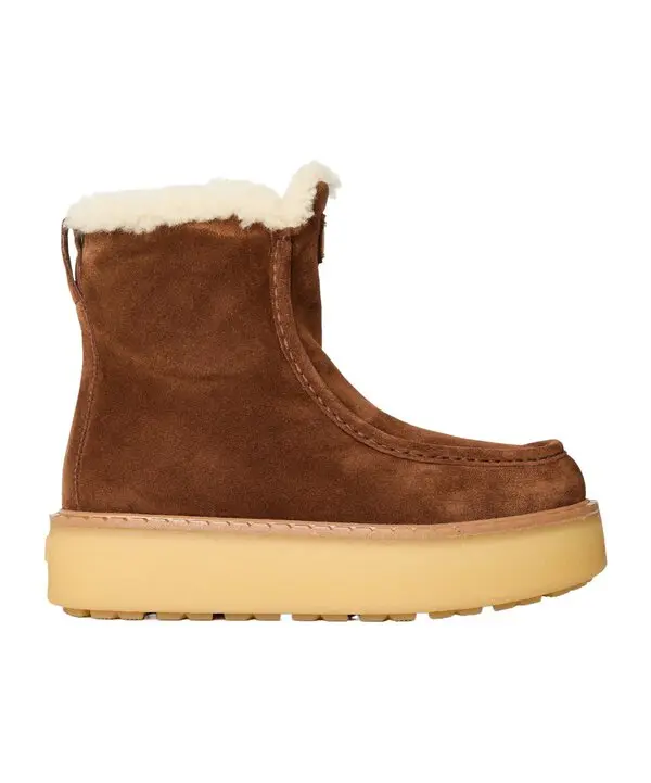 Prada Shearling-lined Suede Ankle Boots