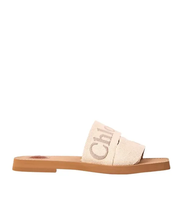 Chloé Logo Slippers - Nude