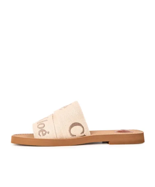 Chloé Logo Slippers - Nude