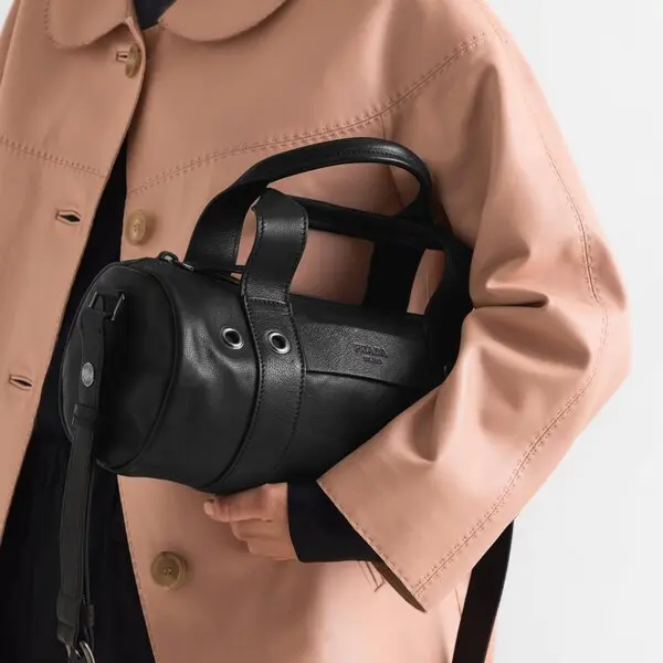 Prada Leather Top Handle Crossbody Bag