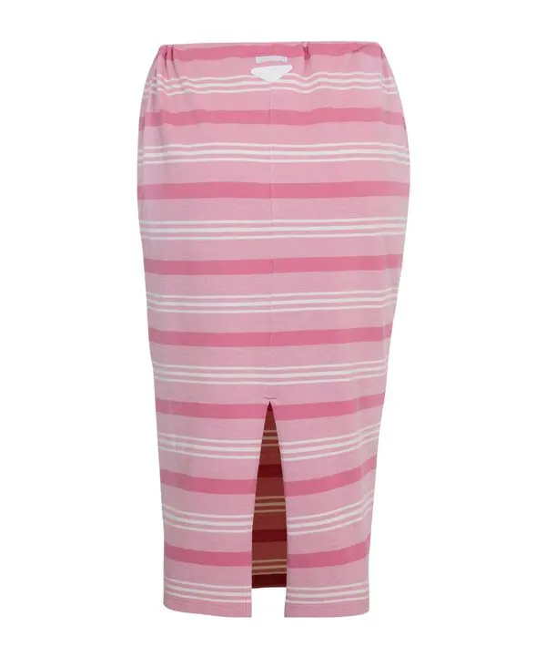 Prada Striped Midi Pencil Skirt - Pink