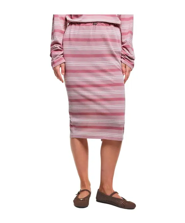 Prada Striped Midi Pencil Skirt - Pink