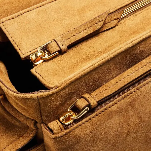 Prada Explore Medium Suede Shoulder Bag With Flap