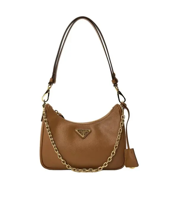 Prada Re-edition Leather Shoulder Bag - Brown