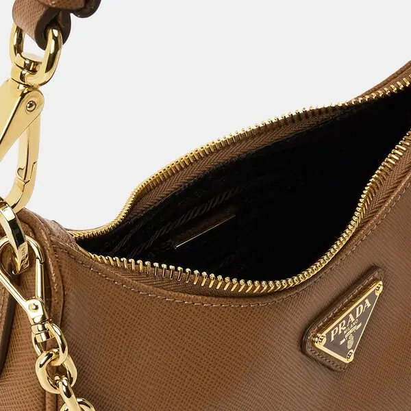 Prada Re-edition Leather Shoulder Bag - Brown