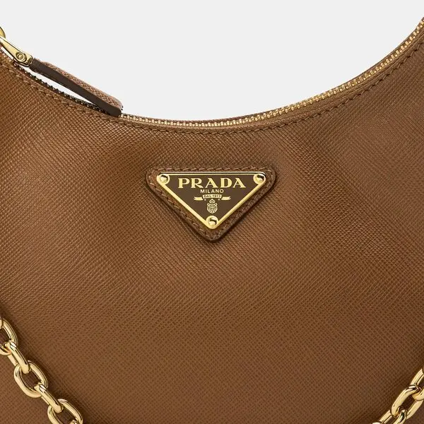 Prada Re-edition Leather Shoulder Bag - Brown