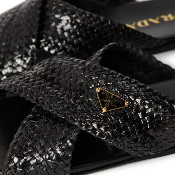 Prada Woven Flat Sandals