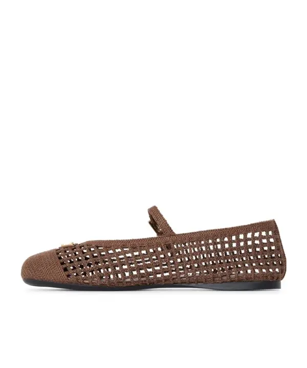 Prada Crochet Ballet Flats - Brown