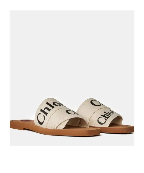 Chloé Logo Slippers - Brown