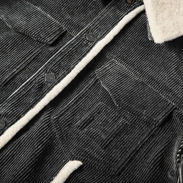 Fendi Corduroy Sherpa Jacket - Black