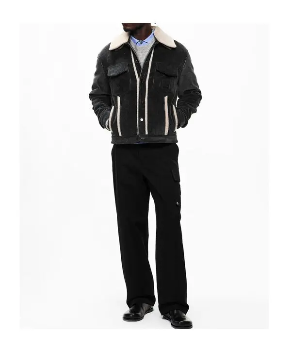 Fendi Corduroy Sherpa Jacket - Black