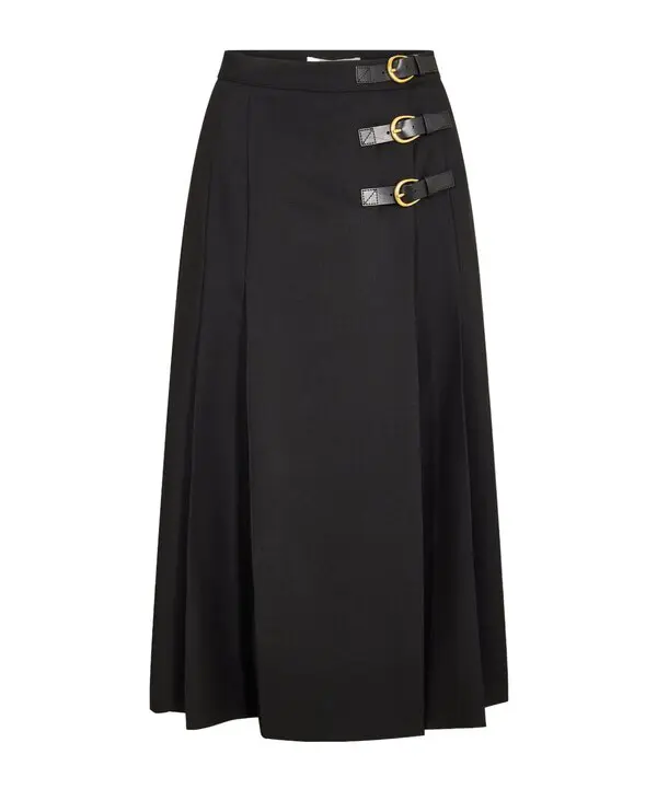 Chloé Midi Skirt With Buckle Detail