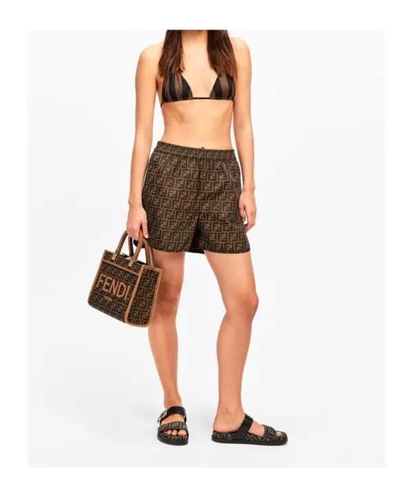 Fendi Double Strap Logo Flat Sandals