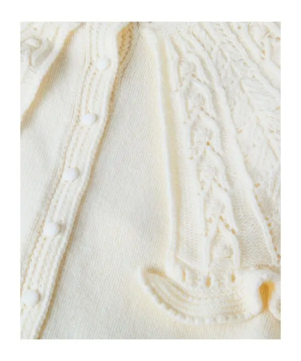 Chloé Off- Cropped Knit Cardigan With Ruffle Overlay