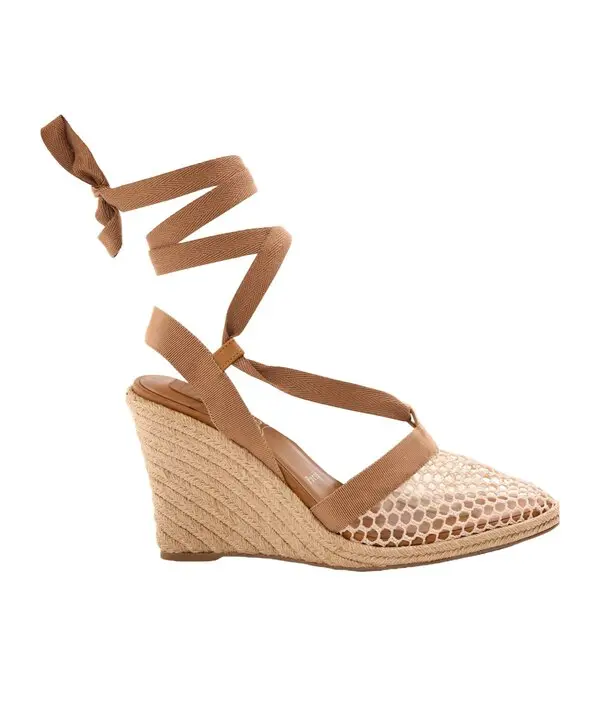 CHRISTIAN LOUBOUTIN Wedge Espadrille Sandals With Tie Fastening