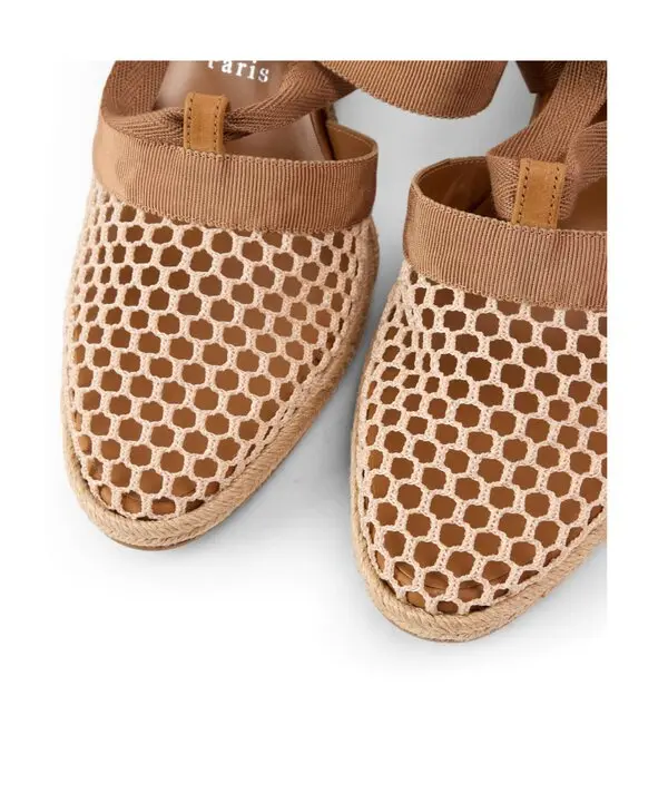 CHRISTIAN LOUBOUTIN Wedge Espadrille Sandals With Tie Fastening