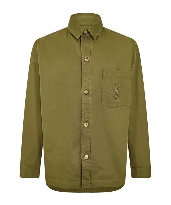 Saint Laurent Olive Cass Overshirt