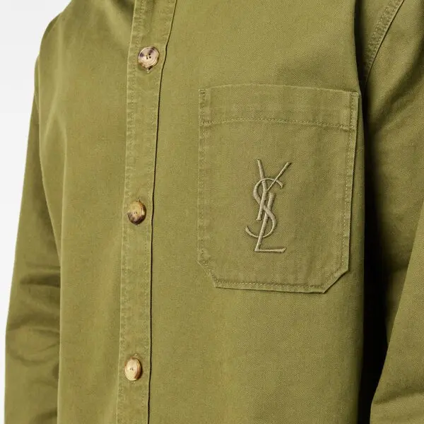 Saint Laurent Olive Cass Overshirt