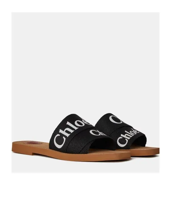 Chloé Logo Slippers - Brown
