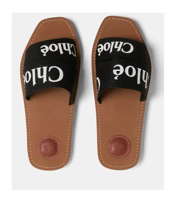 Chloé Logo Slippers - Brown