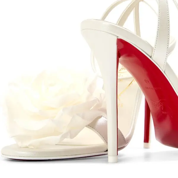 CHRISTIAN LOUBOUTIN Strappy Heeled Sandals With Floral Embellishment